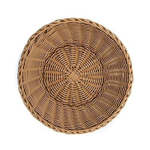 KOVOT Poly-Wicker Round Basket - 10.5"D x 4"H Woven Polypropylene (1)