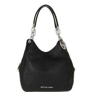 michael michael kors lillie large chain shoulder tote bag (black)