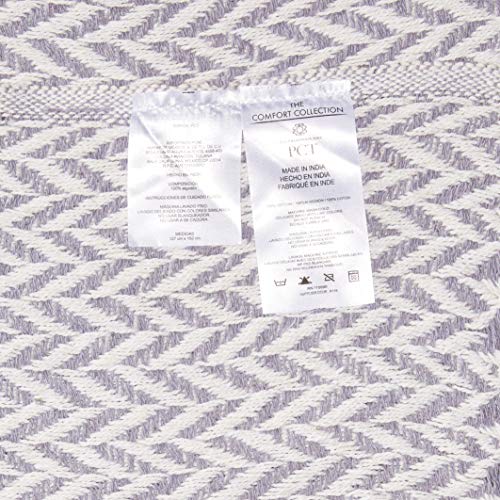 Amrapur Overseas | Monaco 100% Cotton Throw Blanket (Lavender Ash) 2 Pack