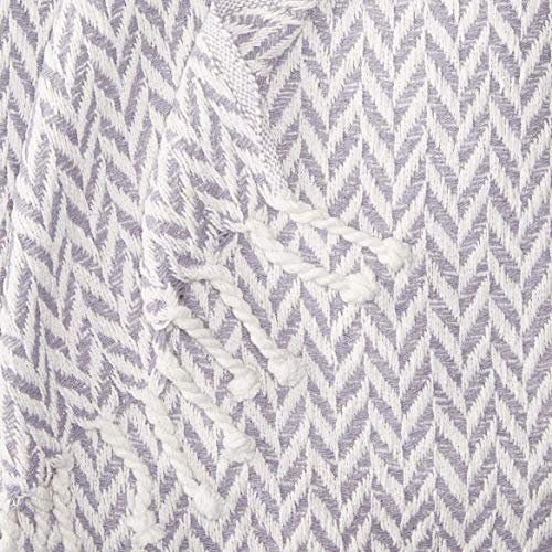 Amrapur Overseas | Monaco 100% Cotton Throw Blanket (Lavender Ash) 2 Pack