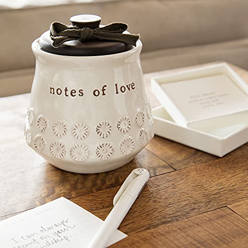 DEMDACO Notes of Love White 4.5 x 4.5 Inch Stoneware Decorative Jar