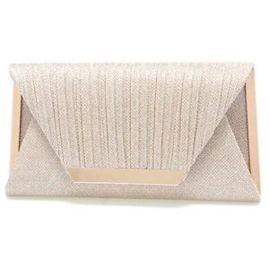 clutches for women evening bag purses and handbags evening clutch purs Silver clutch purses for women(Champagne)