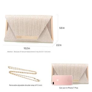 clutches for women evening bag purses and handbags evening clutch purs Silver clutch purses for women(Champagne)