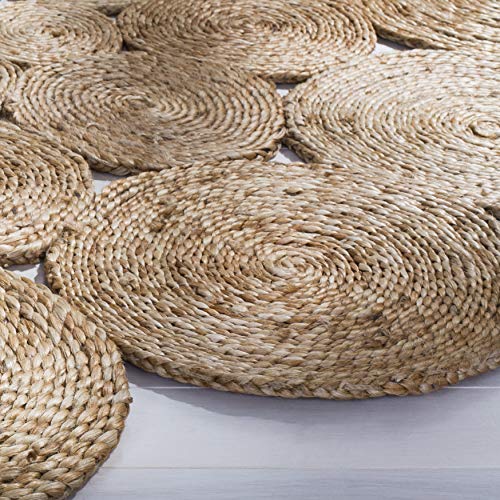 SAFAVIEH Natural Fiber Round Collection 3' Round Natural NF363A Handmade Boho Charm Farmhouse Jute Area Rug