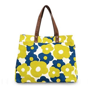 maika recycled canvas carryall tote bag, hana, blue