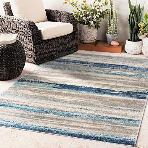 LUXE WEAVERS 7501 Modern Abstract Area Rug, Blue/Size 8x10