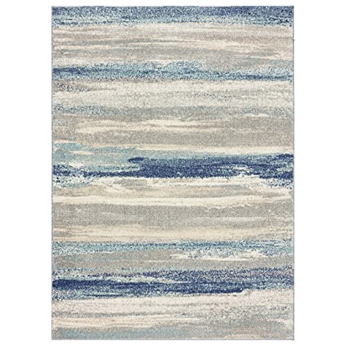 LUXE WEAVERS 7501 Modern Abstract Area Rug, Blue/Size 8x10