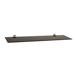 danya b black smoke glass floating shelf with chrome brackets