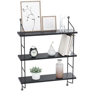 homdox 3-tier industrial floating shelves wall mounted display wall shelf storage rack wall rack holder rack