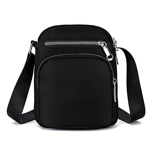 NOTAG Small Crossbody Bags for Women Travel Cell Phone Purses Nylon Waterproof Shoulder Bags Casual Pocketbooks (Black)