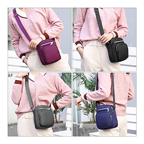 NOTAG Small Crossbody Bags for Women Travel Cell Phone Purses Nylon Waterproof Shoulder Bags Casual Pocketbooks (Black)