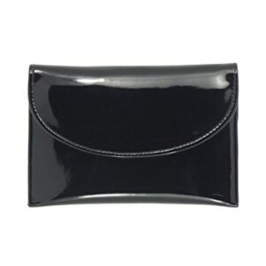 LONI Ladies Faux Patent Leather Wallet Clutch Bag Purse Coin Pouch in Black