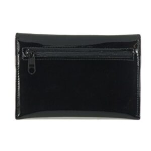 LONI Ladies Faux Patent Leather Wallet Clutch Bag Purse Coin Pouch in Black