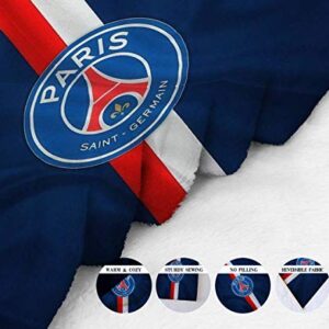 PSG Paris Saint Germain Fleece Blanket Soft Plush Throw TV Blanket Bedding Flannel Throw Shawls and Wraps Lightweight for Bed Couch Chair Travel, 51"x59"