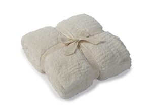 barefoot dreams cozychic throw – cream – 54 x 72 in