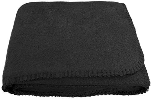 Anico Cozy Polar Fleece Blanket, 50" x 60", Black Throw Blanket