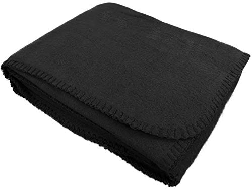 Anico Cozy Polar Fleece Blanket, 50" x 60", Black Throw Blanket