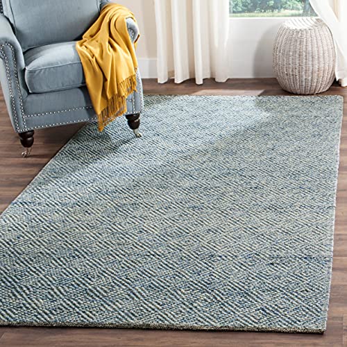 SAFAVIEH Natura Collection 3' x 5' Blue NAT503B Handmade Premium Wool Area Rug