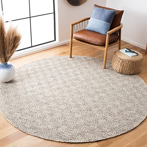 SAFAVIEH Natura Collection 3' x 5' Blue NAT503B Handmade Premium Wool Area Rug