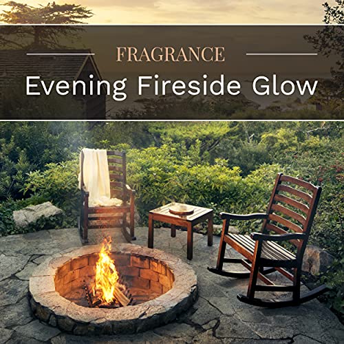 CANDLE-LITE Scented Evening Fireside Glow Fragrance, One 18 oz. Single-Wick Aromatherapy Candle with 110 Hours of Burn Time, Off-White Color, Jar