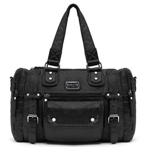 scarleton handbags for women, purses for women, women purses and handbags, womens purse w/multiple pockets, h148501, black