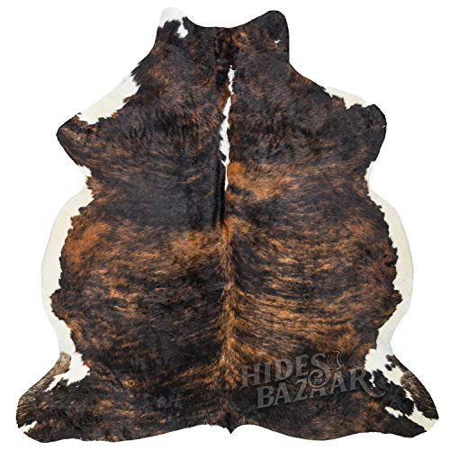 HIDES BAZAAR Brown Brindle Cowhide Rug, Premium Quality Natural Leather Hide, Area Rug (6x8ft)