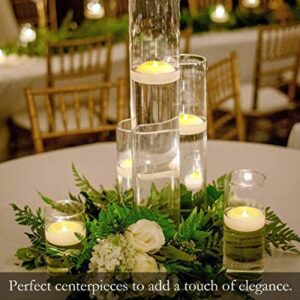 Homemory 3 Inch Flameless Floating Candles, 100 Hour, White Wax, Battery Flickering Waterproof Tealights - Wedding Centerpiece, Engagement, Dinner Parties, Beach Parties, Home Decor, Set of 12