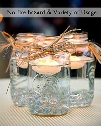 Homemory 3 Inch Flameless Floating Candles, 100 Hour, White Wax, Battery Flickering Waterproof Tealights - Wedding Centerpiece, Engagement, Dinner Parties, Beach Parties, Home Decor, Set of 12