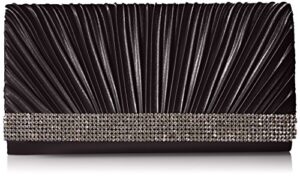 jessica mcclintock womens chloe satin clutch evening handbag, black, one size us