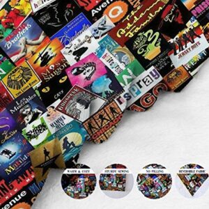 Musicals Collage II Fleece Blanket Soft Plush Throw TV Blanket Bedding Flannel Throw Shawls and Wraps Lightweight for Bed Couch Chair Travel, 51"x59"