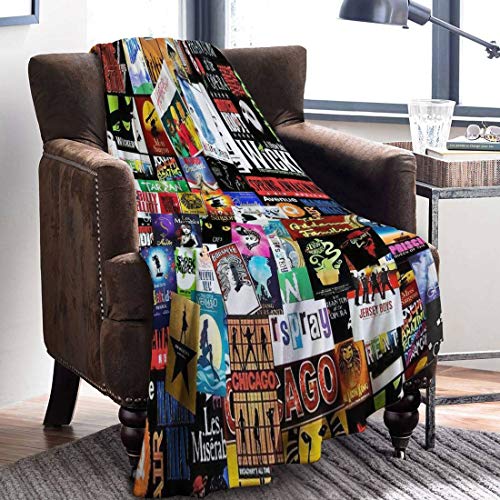 Musicals Collage II Fleece Blanket Soft Plush Throw TV Blanket Bedding Flannel Throw Shawls and Wraps Lightweight for Bed Couch Chair Travel, 51"x59"