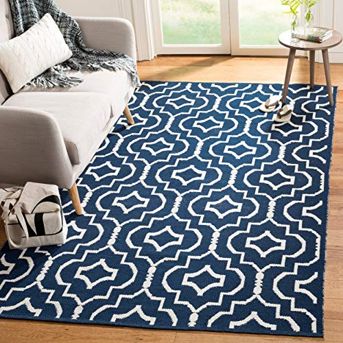 SAFAVIEH Montauk Collection 8' x 10' Navy/Ivory MTK722H Handmade Cotton Area Rug