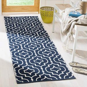 SAFAVIEH Montauk Collection 8' x 10' Navy/Ivory MTK722H Handmade Cotton Area Rug