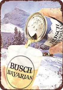 joeaney new tin sign aluminum retro 1962 busch bavarian beer vintage metal sign 8 x 12 inch