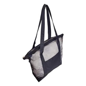 Mesh Beach Tote Bag Black - Good for the Beach - 18 in X 18 in X 5.5 In