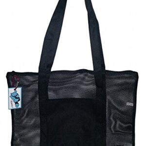 Mesh Beach Tote Bag Black - Good for the Beach - 18 in X 18 in X 5.5 In