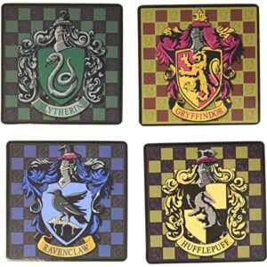 Harry Potter Unisex-Adult's Square Coasters-Pack of 4, Yellow Ochre, Standard