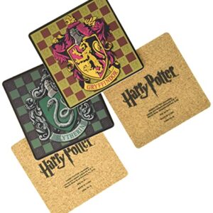 Harry Potter Unisex-Adult's Square Coasters-Pack of 4, Yellow Ochre, Standard