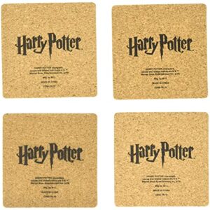 Harry Potter Unisex-Adult's Square Coasters-Pack of 4, Yellow Ochre, Standard