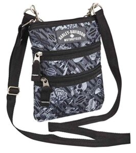 harley-davidson (cross x-body slings grey tattoo, one size