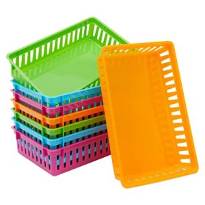 bright creations classroom storage bins baskets, small plastic organizer (10.25 x 6.5 in, 8 pack)