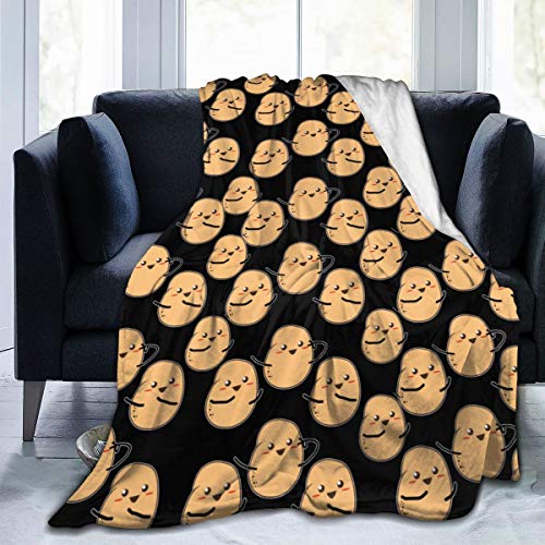 Comfy Soft I'm A Potato Cute Potatoes Throw Blanket, Sherpa Flannel Fleece Home Blanket Wearable Blanket, Queen Size Blankets for Bedroom Living Rooms Sofa Couch, 40"x50"