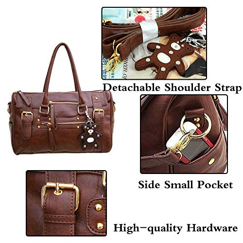 Women Retro Handbags and Purses PU Top-handle Shoulder Bag Totes Satchels