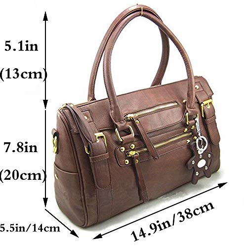 Women Retro Handbags and Purses PU Top-handle Shoulder Bag Totes Satchels