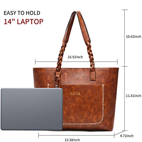 Women Tote Bags Retro Shoulder Bag Purse Satchel Hobo Purse Zippred Waterproof Travel Handbags with Tassel (light brown)