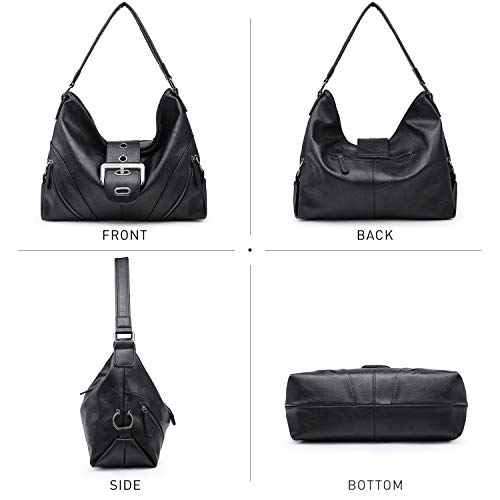 Hobo Handbags for Women Large Satchel Tote Bags Ladies Shoulder Bag Buckle Designer Roomy Purses PU Leather