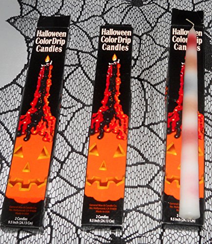 Halloween Color Drip Candles Set 0f 6 Candles 10"