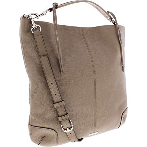 Rebecca Minkoff Reagan Leather Hobo Shoulder Bag (Smokey Taupe)