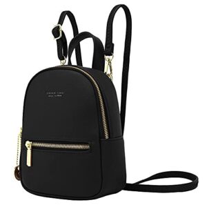 aeeque women mini backpack purse, casual leather crossbody phone bag small back pack ladies tiny shoulder bags, cute little backpacks gift for girls women black