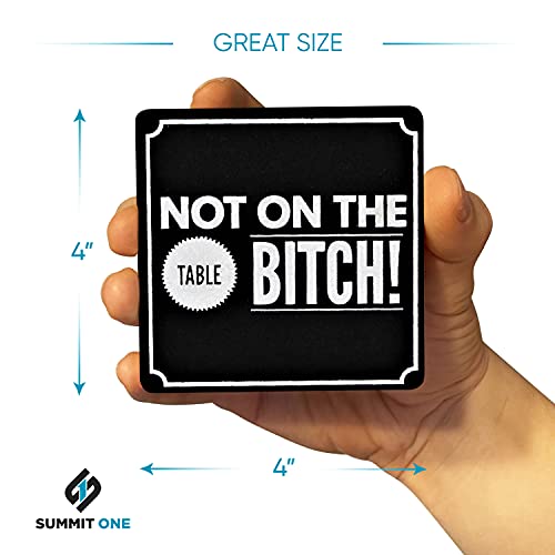 Summit One Funny Coasters for Drinks, Set of 10 (4 x 4 Inch, 5mm Thick) - Bar Accessories for The Home bar Set, Absorbent Felt Drink Coasters The Ideal Man cave Accessories